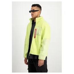 Funktionsjacke Alpha Industries "Sherpa Zip-Jacket", Herren, Gr. S, arctic lime, Obermaterial 1: 100% Polyester, Obermaterial 2: 100% Nylon, Jacken Funktionsjacke