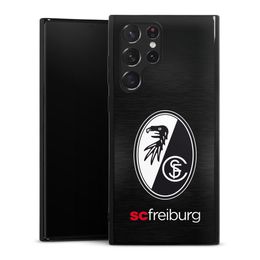 DeinDesign Galaxy S22 Ultra Handy Silikon H&uuml;lle Case schwarz Handyh&uuml;lle Scratch Official Licensed Product Sc Freiburg