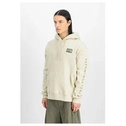 Hoodie Alpha Industries "Camo Sleeve Hoodie", Herren, Gr. L, wei&szlig; (vintage wei&szlig;), Obermaterial: 80% Baumwolle, 20% Polyester, regular fit, Sweatshirts Hoodie