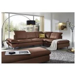 Ecksofa W.Schillig "Taoo, elegant und zeitlos, bequem, L-Form, Breite 296cm", braun (macchiato z73), B:296cm H:84cm T:242cm, Longlife Xtra-Leder Z73: Naturwalkleder der Luxusklasse aus den erlesensten Rohh&auml;uten. Hautst&auml;rke 1, 1 &ndash; 1, 3 mm, Sofas, Ecksofa, mit Sitziefenverstellung & Kopfteilverstellung