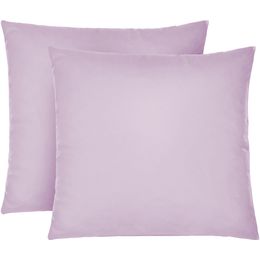 Kissenbezug Biberna "Michi Feinjersey mit Rei&szlig;verschluss", lila (viola), B:40cm L:40cm, Feinjersey, Obermaterial: 100% Baumwolle, Kissenbez&uuml;ge, Kissenbezug, verschiedene Gr&ouml;&szlig;en, Feinjersey Kissenh&uuml;lle aus 100% Baumwolle