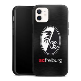 DeinDesign iPhone 12 mini Handy Premium Silikon H&uuml;lle Handyh&uuml;lle schwarz Case Scratch Official Licensed Product Sc Freiburg Silikon Premium Case