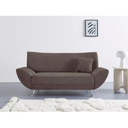 2-Sitzer Home Affaire "Saltare, elegant & komfortabel, toller Designfu&szlig;, Breite 174cm, bequem", grau (anthrazit), B:174cm H:78cm T:82cm, 100% Polyester, Sofas, bequeme Armlehnen
