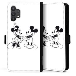 DeinDesign Galaxy A32 5G Handy Klapph&uuml;lle Handyh&uuml;lle aus Kunst Leder schwarz Flip Case Disney Valentine'S Day Sideflip mit langer Lasche