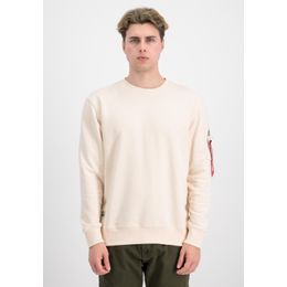 Sweater Alpha Industries "USN Blood Chit Sweatshirt", Herren, Gr. L, wei&szlig; (jet stream wei&szlig;), Obermaterial: 80% Baumwolle, 20% Polyester, regular fit, Sweatshirts Sweater