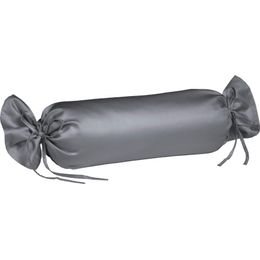 Nackenrollenbezug Fleuresse "Colours", grau (steingrau), B:15cm L:40cm, Mako-Satin, Obermaterial: 100% Baumwolle, Kissenbez&uuml;ge, Mako Satin, gl&auml;nzend, glatt, Premium Qualit&auml;t