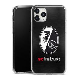 DeinDesign iPhone 11 Pro Max Handy Silikon H&uuml;lle Case transparent Handyh&uuml;lle Scratch Official Licensed Product Sc Freiburg Silikon Case