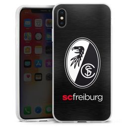 DeinDesign iPhone Xs Max Handy Silikon H&uuml;lle Case transparent Handyh&uuml;lle Scratch Official Licensed Product Sc Freiburg Silikon Case
