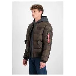 Bomberjacke Alpha Industries "MA-1 Puffer Bomber Camo", Herren, Gr. L, gr&uuml;n (schwarz olive camo), Obermaterial: 100% Polyester; Futter: 100% Polyester; F&uuml;llung: 100% Polyester, Jacken Bomberjacke
