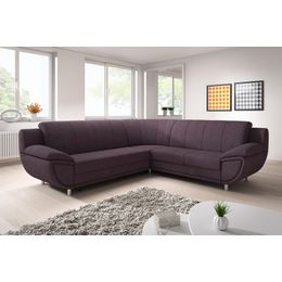 Ecksofa Trendmanufaktur "Rondo II, zeitlos & elegant, bequeme Armlehnen, L-Form", braun (rosybraun), B:267cm H:85cm T:247cm, Struktur (100% Polyester), Sofas, Ecksofa, wahlweise mit Federkern, wahlweise mit Bettfunktion, B/T 267/247cm