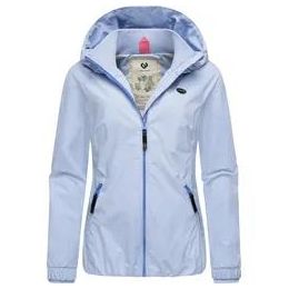 Outdoorjacke Ragwear "Dizzie", Damen, Gr. 4XL (48), blau (cloud), Au&szlig;enmaterial: 100% Polyester. Innenfutter: 100% Polyester. Wattierung: 100% Polyester, gerade h&uuml;ftbedeckend, &Auml;rmel ohne &Auml;rmelschlitz Rippstrickb&uuml;ndchen, Jacken Outdoorjacke, Wasserdichte &Uuml;bergangsjacke mit gro&szlig;er Kapuze, Topseller