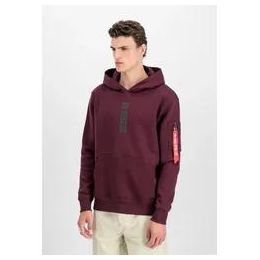 Hoodie Alpha Industries "Alpha Puff Print Hoodie", Damen, Gr. M, schwarz cherry, Obermaterial: 80% Baumwolle, 20% Polyester, regular fit, Sweatshirts Hoodie