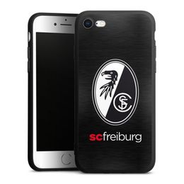 DeinDesign iPhone SE (2020) Handy Premium Silikon H&uuml;lle Handyh&uuml;lle schwarz Case Scratch Sc Freiburg Official Licensed Product Silikon Premium Case