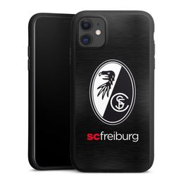 DeinDesign iPhone 11 Handy Premium Silikon H&uuml;lle Handyh&uuml;lle schwarz Case Scratch Sc Freiburg Official Licensed Product Silikon Premium Case