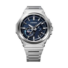 Smartwatch Casio G-SHOCK, edelstahlfarben, blau, edelstahlfarben, Smartwatches, Smartwatch, Armbanduhr, Herren, Bluetooth, Super Illuminator, Flight Log Memory