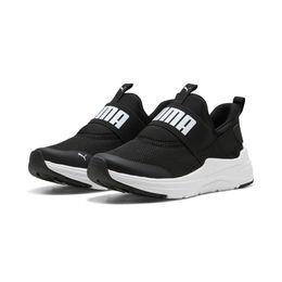Sneaker Puma "SOFTRIDE WIRED 2 SLIPTECH JR", Jungen, Gr. 35,5, Puma schwarz, Puma wei&szlig;, Textil, Schuhe Sneaker, f&uuml;r Jugendliche, f&uuml;r sportliche Aktivit&auml;ten und Alltag