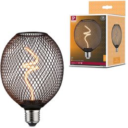 Paulmann LED-Leuchtmittel "Metallic Glow Standard 230V LED Globe dimmbar Schwarz", schwarz, L:16cm &Oslash;:11cm, Leuchtmittel