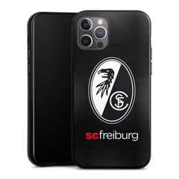 DeinDesign iPhone 12 Pro Handy Silikon H&uuml;lle Case schwarz Handyh&uuml;lle Scratch Official Licensed Product Sc Freiburg