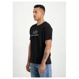 T-Shirt Alpha Industries "Basic Mid Logo TPU T-Shirt", Herren, Gr. XL, schwarz (schwarz, chrome), Obermaterial: 100% Baumwolle, Shirts T-Shirt