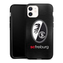 DeinDesign iPhone 12 Handy Silikon H&uuml;lle Case schwarz Handyh&uuml;lle Scratch Official Licensed Product Sc Freiburg