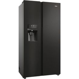 Haier Side-by-Side "HSR5918DIPB", Energieeffizienz: D (A-G), silber (schwarz), B:90,8cm H:177,5cm T:65,9cm, K&uuml;hlschr&auml;nke, 178 cm hoch, 91 cm breit, Nutzinhalt: 511 Liter, Multi Airflow