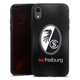 DeinDesign iPhone Xr Handy Silikon H&uuml;lle Case schwarz Handyh&uuml;lle Scratch Official Licensed Product Sc Freiburg