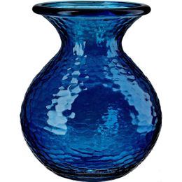 Tischvase Gilde "Vase bauchig "Pietro", dunkelblau, B:29cm H:33cm T:29cm &Oslash;:29cm, Glas, Vasen