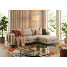 Ecksofa Trendmanufaktur "Watkins Couch wahlweise mit Schlaffunktion und Bettkasten,auch in Cord", grau (sandgrau), B:232cm H:81cm T:161cm, 100% Polyester, Sofas, Ecksofa, Recamiere beidseitig montierbar, Sofa in L-Form, Breite 232 cm