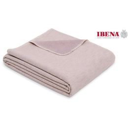 Wohndecke Ibena "Wohndecke Lausanne", lila (lavendel), B:140cm L:200cm, Baumwolle, Wohndecken, Wohndecke, in schlichtem Melange-Look