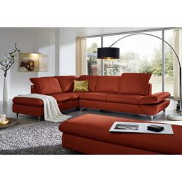 Ecksofa W.Schillig "Taoo, elegant und zeitlos, bequem, L-Form, Breite 296cm", grau (graphit z59), B:296cm H:84cm T:242cm, Longlife Xtra-Leder Z59: Glattleder mit modischer Pr&auml;gung. Hautst&auml;rke 0, 9 - 1, 1 mm, Sofas, Ecksofa, mit Sitziefenverstellung & Kopfteilverstellung