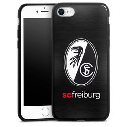 DeinDesign iPhone SE (2020) Handy Slim Case extra d&uuml;nn Silikon Handyh&uuml;lle schwarz H&uuml;lle Scratch Sc Freiburg Official Licensed Product Silikon Slim Case