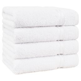 Handtuch Set HAMMETEX "4er Set Handt&uuml;cher 50x100 cm, 100% Baumwolle, Weich & Saugstark", wei&szlig;, B:50cm L:100cm, Frottier, Baumwolle, Handt&uuml;cher, mit Bord&uuml;re, einfarbig, weich