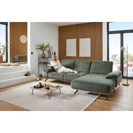 Ecksofa DIE PLANBAR "ZE-EM18063, Breite 322 cm", cyber moos, B:322cm H:89cm T:187cm, 100% Recyceltes Polyester, Sofas, Ecksofa, wahlweise mit Sitztiefen- und Armteilverstellung
