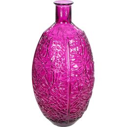 Bodenvase Gilde "Bodenvase rund Dschungel", magenta, B:29cm H:59cm T:29cm &Oslash;:29cm, Glas, Vasen