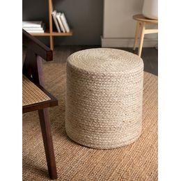 Pouf Hanse Home "Looma, Jute", beige (naturelfenbein), B:40cm H:40cm, Obermaterial: 100% Jute, Poufs, Pouf