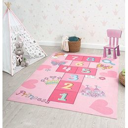 Teppich the carpet "Happy Life", pink, B:200cm H:4mm L:290cm, Polyester, Teppiche, Teppich, Life Kinderzimmer Teppich Spielteppich pflegeleicht