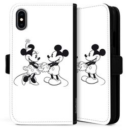 DeinDesign iPhone X Handy Klapph&uuml;lle Handyh&uuml;lle aus Kunst Leder schwarz Flip Case Valentine'S Day Disney Sideflip mit langer Lasche