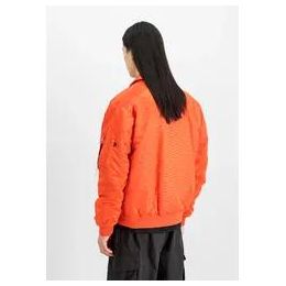 Bomberjacke Alpha Industries "Coach Logo Jacket", Damen, Gr. S, orange (boost orange), Obermaterial: 100% Nylon, Jacken Bomberjacke