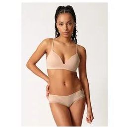 Triangel-BH Skiny "Classicotton", Damen, Gr. 75, Cup B, beige, Obermaterial: 94% Baumwolle, 6% Elasthan. Spitze: 85% Polyamid, 15% Elasthan, BHs Triangel-BH, Baumwollmix, gepolstert, ohne B&uuml;gel, bequem, schlicht