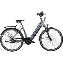 Z&uuml;ndapp E-Bike Z&Uuml;NDAPP "X600 - Bosch Mittelmotor" Gr. 50, grau (grau, blau), Elektrofahrr&auml;der, 50cm, 28 Zoll (71,12cm), Pedelec, Elektrofahrrad f&uuml;r Damen u. Herren
