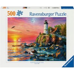 Puzzle Ravensburger "Leuchtturm am Abend", bunt, Puzzles, KinderB:49cm H:36cm, Pappe, Made in Germany, B:49cm H:36cm
