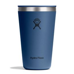 Thermobecher Hydro Flask "16 OZ All Around Tumbler Press-In Lid, 473 ml", harbour blau, H:14,4cm &Oslash;:8,7cm, Edelstahl, Trinkgef&auml;&szlig;e, Thermobecher, Kompatibel mit Trinkhalmdeckel und verschlie&szlig;baren Eindr&uuml;ckdeckel