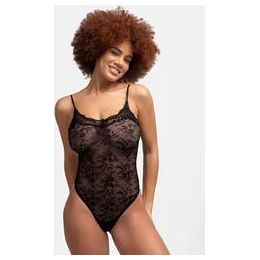 Stringbody Dorina "Origins", Damen, Gr. XS, N-Gr, schwarz, Spitze, Obermaterial: 85% Polyamid, 15% Elasthan, k&ouml;rpernah, Bodys Stringbody, Durchgehende Spitze, ohne B&uuml;gel, nicht wattiert