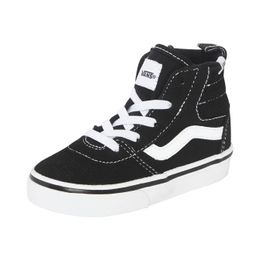 Sneaker Vans "ASHWOOD HI DECON SIDE ZIP", Kinder, Gr. 24, schwarz, wei&szlig;, Leder, Synthetik, Textil, Schuhe Sneaker, f&uuml;r Kinder