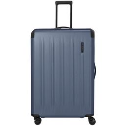 Hartschalen-Trolley Travelite "DYNAMIIC Reisekoffer Hartschale", Gr. B/H/T: 55cm x 81cm x 34cm 130 l, blau (denimblau), ABS, unifarben mit Farbeins&auml;tzen, Koffer, ABS-Hartschale und Volumenerweiterung