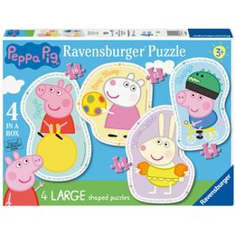 Konturenpuzzle Ravensburger "Peppa Pig, Zeit f&uuml;r Spiel und Spa&szlig;", bunt, Puzzles, KinderB:25cm H:35cm, Pappe, Motiv, Made in Europe, B:25cm H:35cm