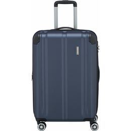 Hartschalen-Trolley Travelite "CITY Reisekoffer Hartschale", Gr. 78 l, blau (marine), ABS, matt, unifarben, Basic, Koffer, mit TSA-Schloss, robustes ABS Reisegep&auml;ck