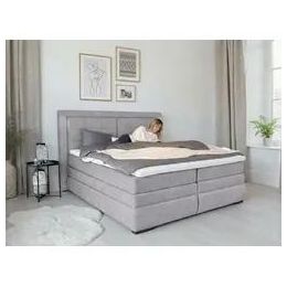 Boxspringbett OTTO HOME "MIVVA inkl. Bettkasten & Topper, Komfortliegeh&ouml;he: 67 cm", hellgrau, B:204cm L:215cm, Holz teilmassiv, Holzwerkstoff, Spanplatte, Komplettbetten, Boxspringbett, in H3, H4 oder Hmix H3/H4, wahlweise mit oder ohne LED-Leuchten