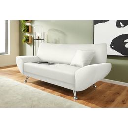 2-Sitzer Home Affaire "Saltare, elegant & komfortabel, toller Designfu&szlig;, Breite 174cm, bequem", wei&szlig; (altwei&szlig;), B:174cm H:78cm T:82cm, Kunstleder SOFTLUX;Luxus-Microfaser ALCAZAR (100% Polyester);Feinstruktur (100% Polyester), Sofas, bequeme Armlehnen