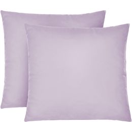 Kissenbezug Biberna "Michi Feinjersey mit Rei&szlig;verschluss", lila (viola), B:80cm L:80cm, Feinjersey, Obermaterial: 100% Baumwolle, Kissenbez&uuml;ge, Kissenbezug, verschiedene Gr&ouml;&szlig;en, Feinjersey Kissenh&uuml;lle aus 100% Baumwolle